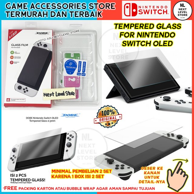 Jual DOBE Nintendo Switch OLED Premium Tempered Glass Screen Guard TNS ...