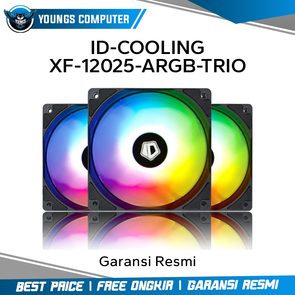Jual ID-COOLING XF-12025 ARGB TRIO 120mm Addresable LED Sync PWM Fan Case | Shopee Indonesia
