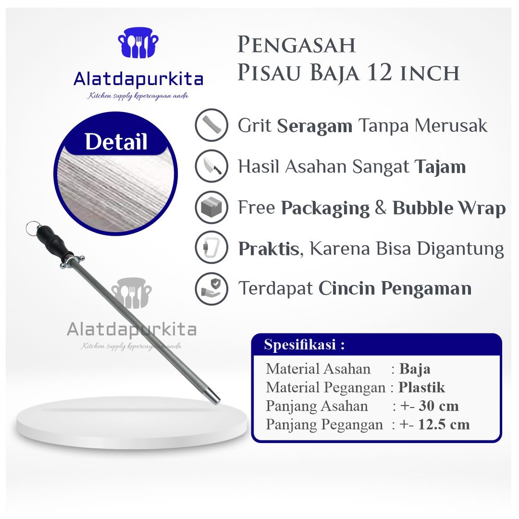 Jual Alat Pengasah Asahan Asah Penajam Pisau Bahan Material Baja 12 inch Gunting Ketajaman ...