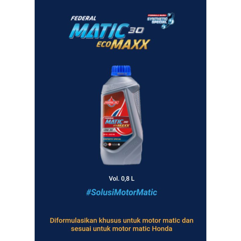 Jual OLI FEDERAL MATIC 10W-30 650ml & 10W-30, 10W-40 800ml SYNTHETIC ...