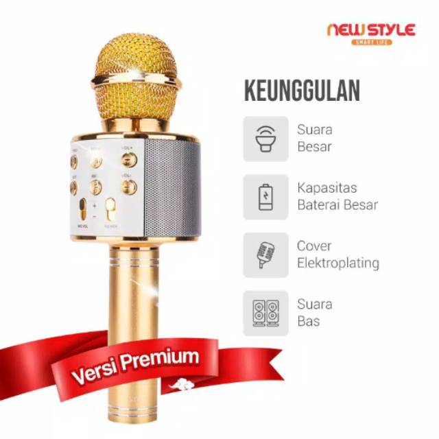 Jual MIC WS858 MOCROPHONE KAROKE BLUETOOTH | Shopee Indonesia