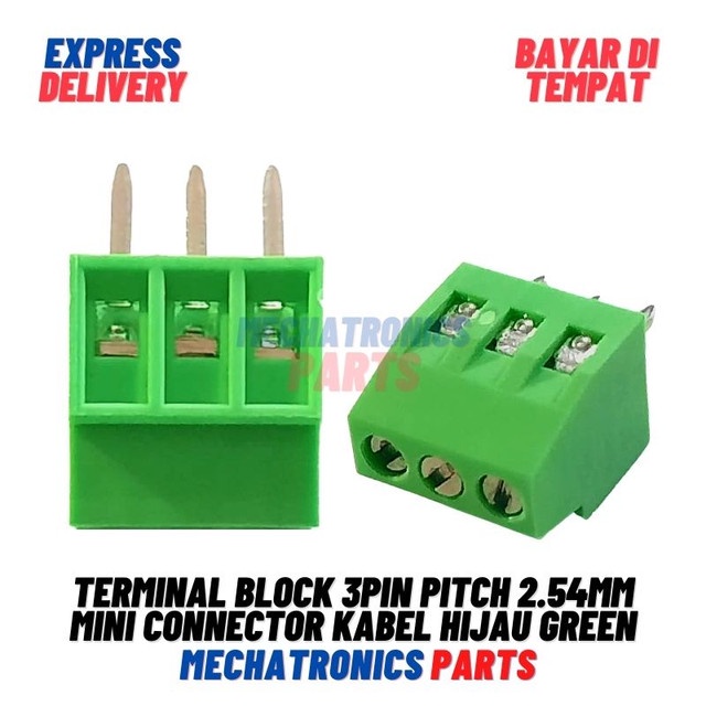 Jual [5702] Terminal Block 3Pin Pitch 2.54mm Mini Connector Kabel PCB ...