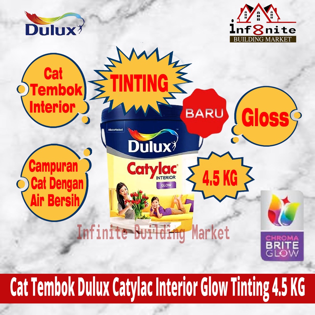 Jual Cat Tembok Dulux Catylac Glow Interior Tinting Cat Plafon Kayu 4.5 ...