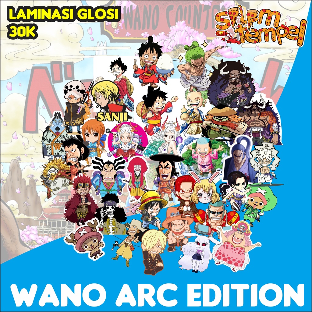 Jual Sticker Anime One Piece Wano Arc Laminasi Glosi/Doff Kualitas ...