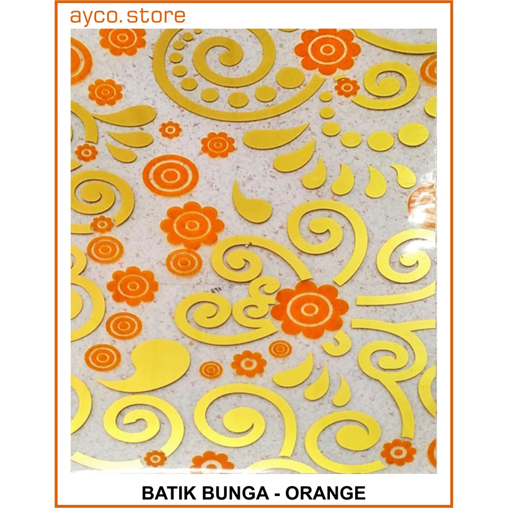 Jual Fiber Pagar Pelapis Penutup Rumah Motif - Batik Bunga (Orange ...