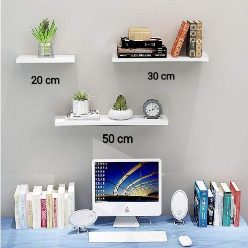 Jual Ambalan dinding / Rak dinding 20 cm 30 cm 50 cm isi 3 pcs | Shopee ...