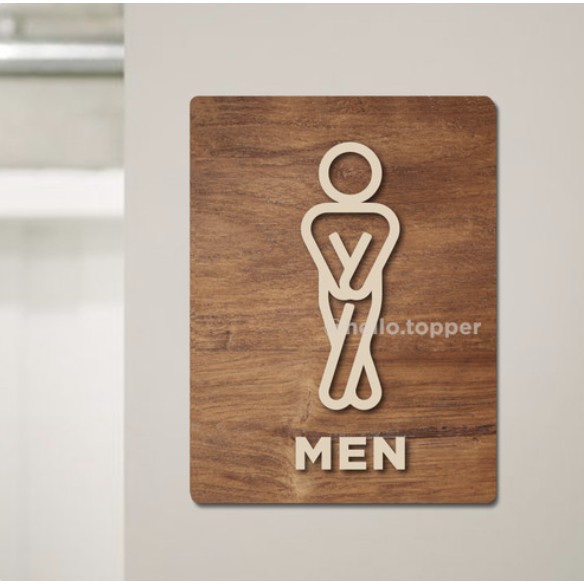 Jual Toilet Sign Laki-laki Unik Kayu| Signage Toilet Unik | Papan Kayu ...