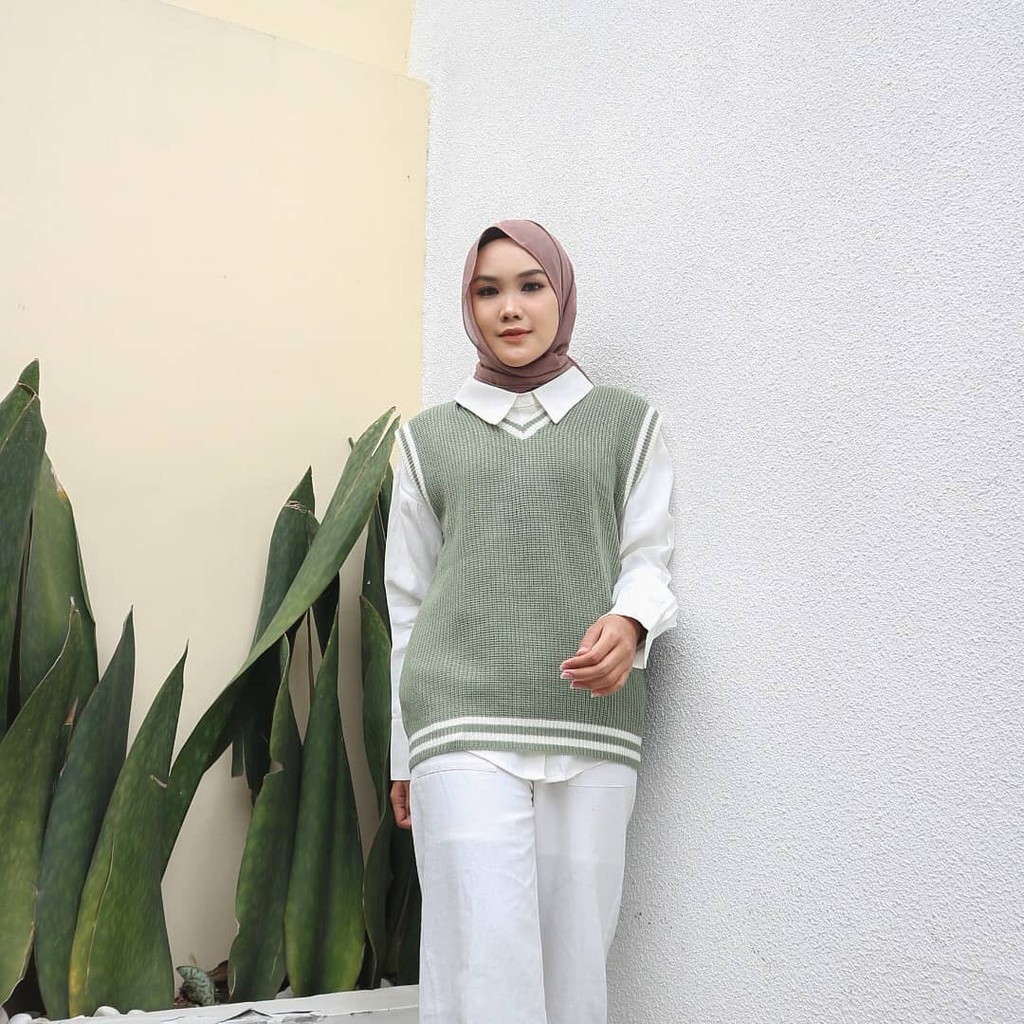 Jual Rompi Rajut Polos Wanita / Vest Big Size Knit Premium - BB0G ...