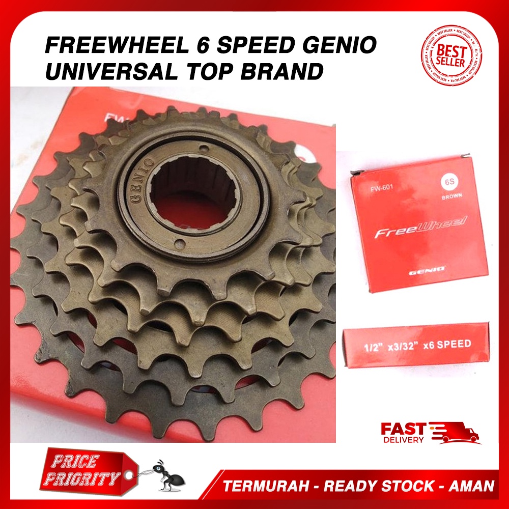 Jual Freewheel Sepeda Gigi 6 speed / Sprocket Genio Gear 6 Speed Taiwan ...