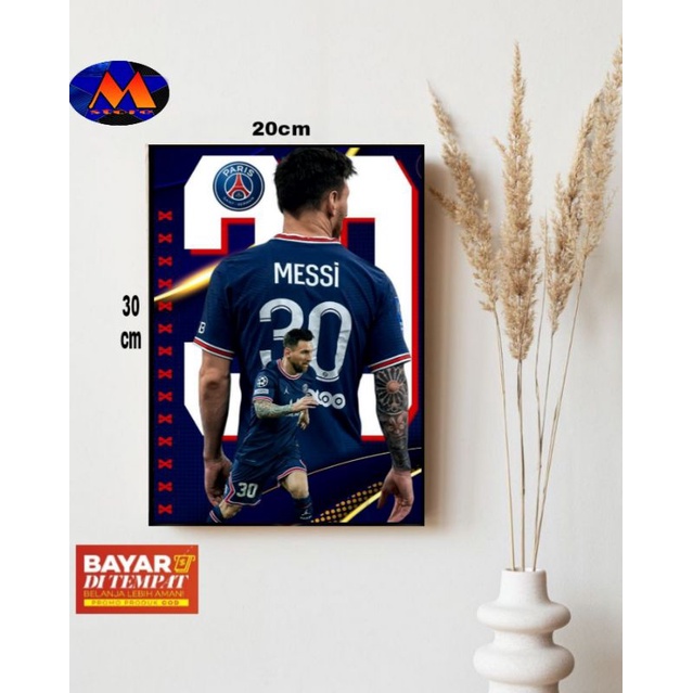 Jual HIASAN DINDING LIONEL MESSI/POSTER KAYU LIONE MESSI/POSTER MESSI ...