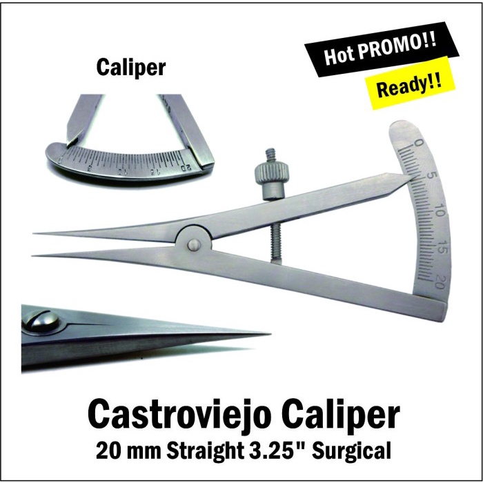 Jual Dental Castroviejo Caliper 0mm - 20 mm Straight 3.25" Surgical ...