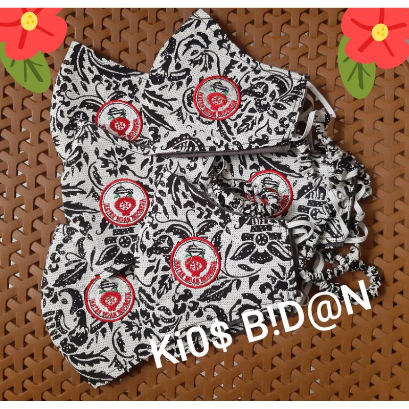 Jual Masker batik ibi harian 3ply model conector sambung | Shopee Indonesia