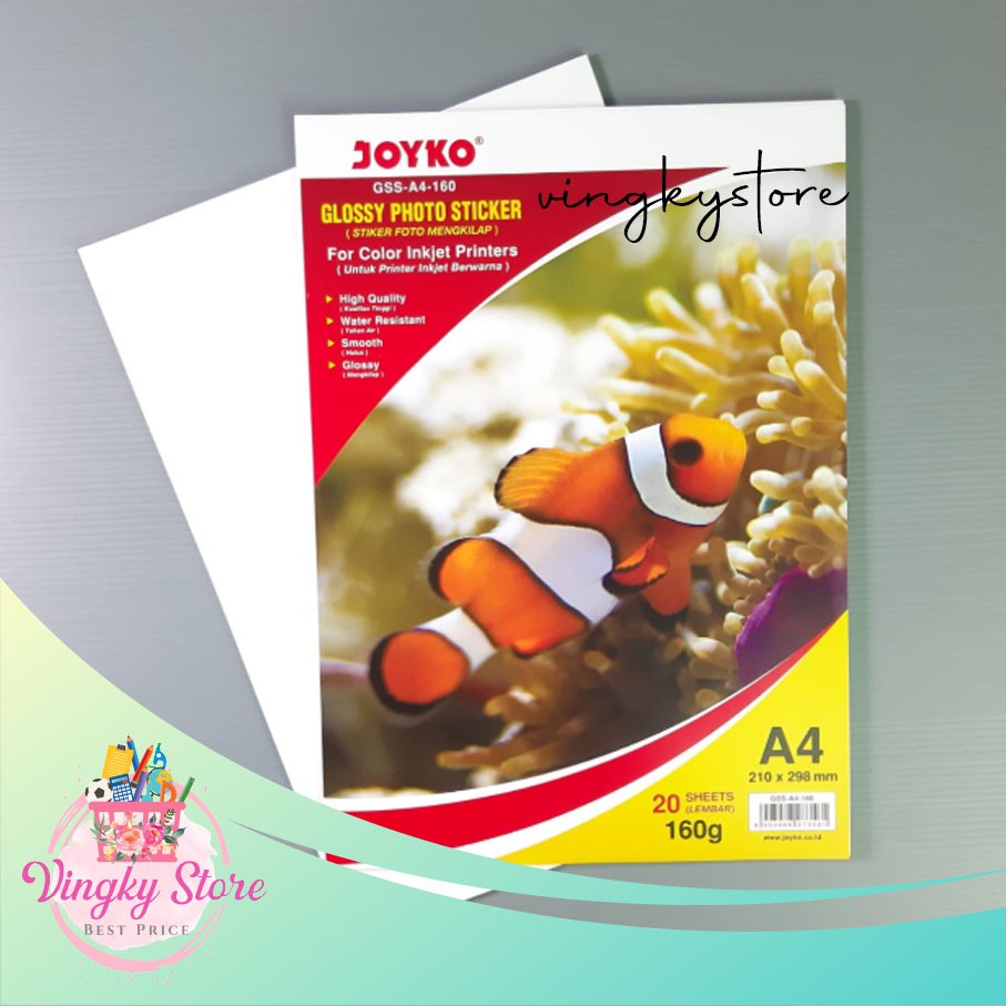 Jual Glossy Photo Sticker / Kertas Foto Stiker Joyko GSS A4-160 ...