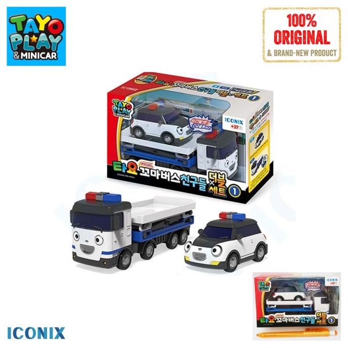 Jual Tayo The Little Bus Play Minicar Bus Set Police Car And Lift Truck ...