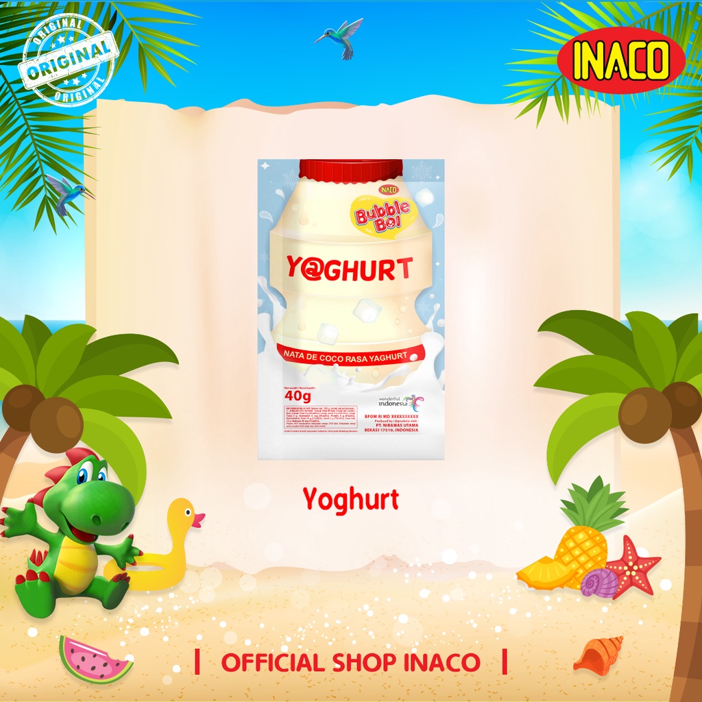 Jual INACO BUBBLE BOI YOGHURT 40 GRAM MINUMAN NATA DECOCO RASA YOGURT ...
