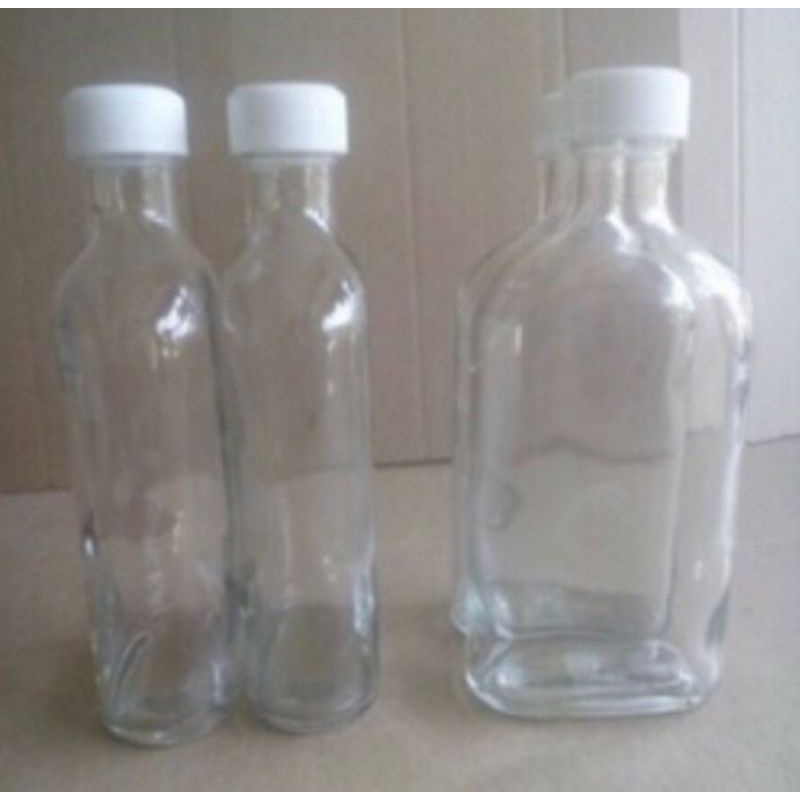 Jual botol kaca gepeng/botol kaca 250ml | Shopee Indonesia