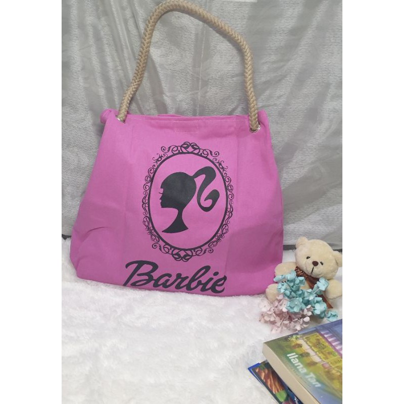 Jual TOTEBAG WANITA TAS KANVAS ( KARTUN BARBIE) | Shopee Indonesia