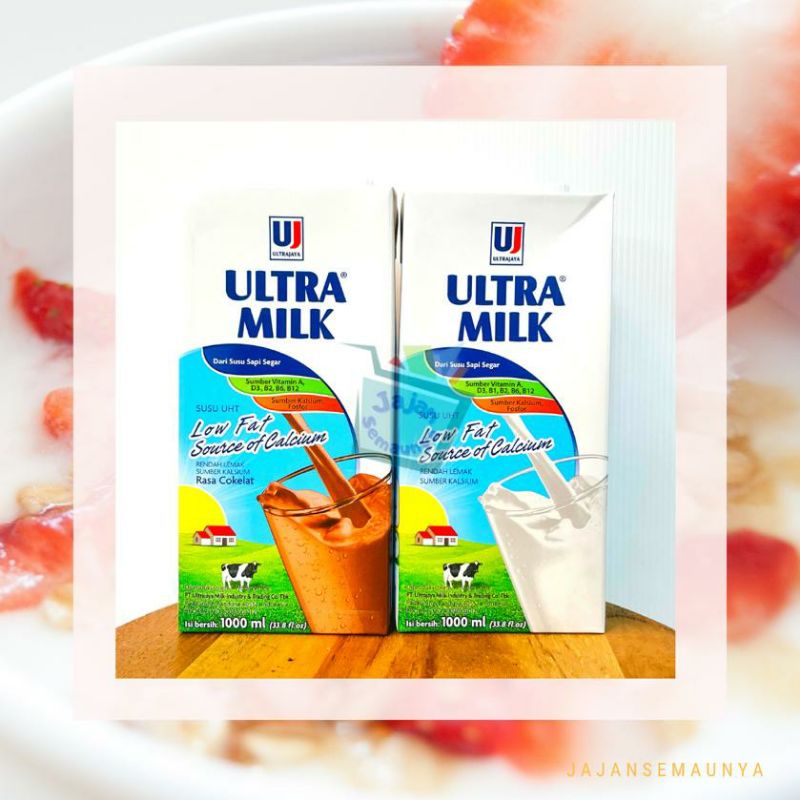 Jual Ultra milk uht low fat 1 liter x 12 pcs (1 karton) | Shopee Indonesia
