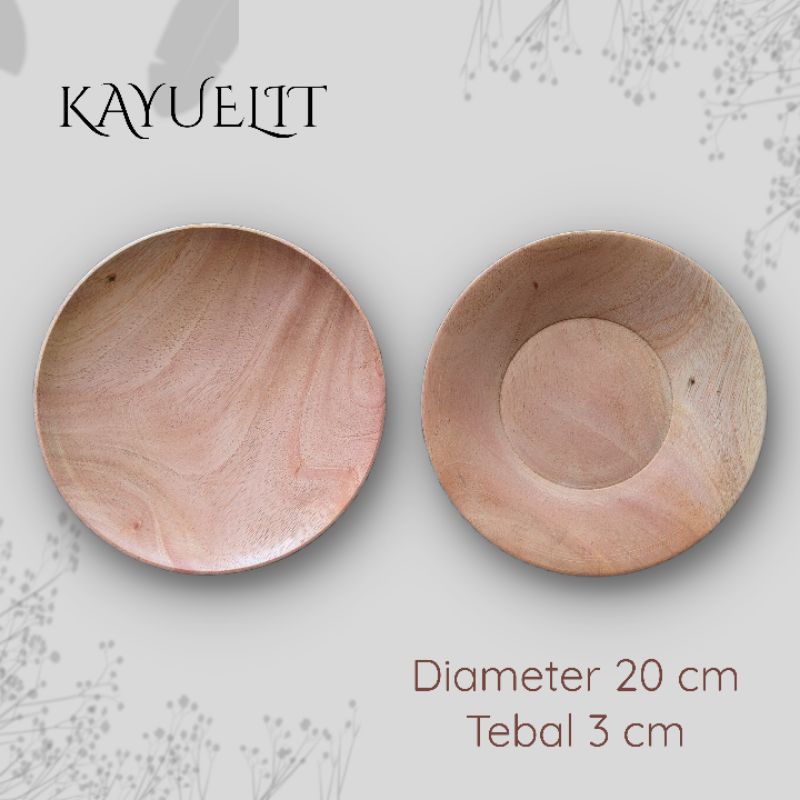 Jual Piring kayu | Piring kayu diameter 20 cm | Piring kayu aesthetic ...