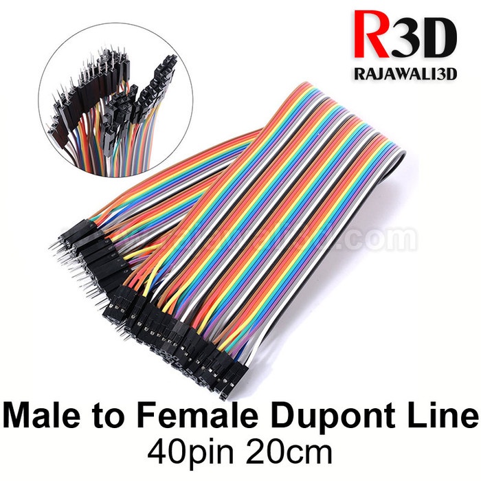 Jual Kabel Jumper Wire Dupont Cable 40pin 20 cm Dual Head Male to ...