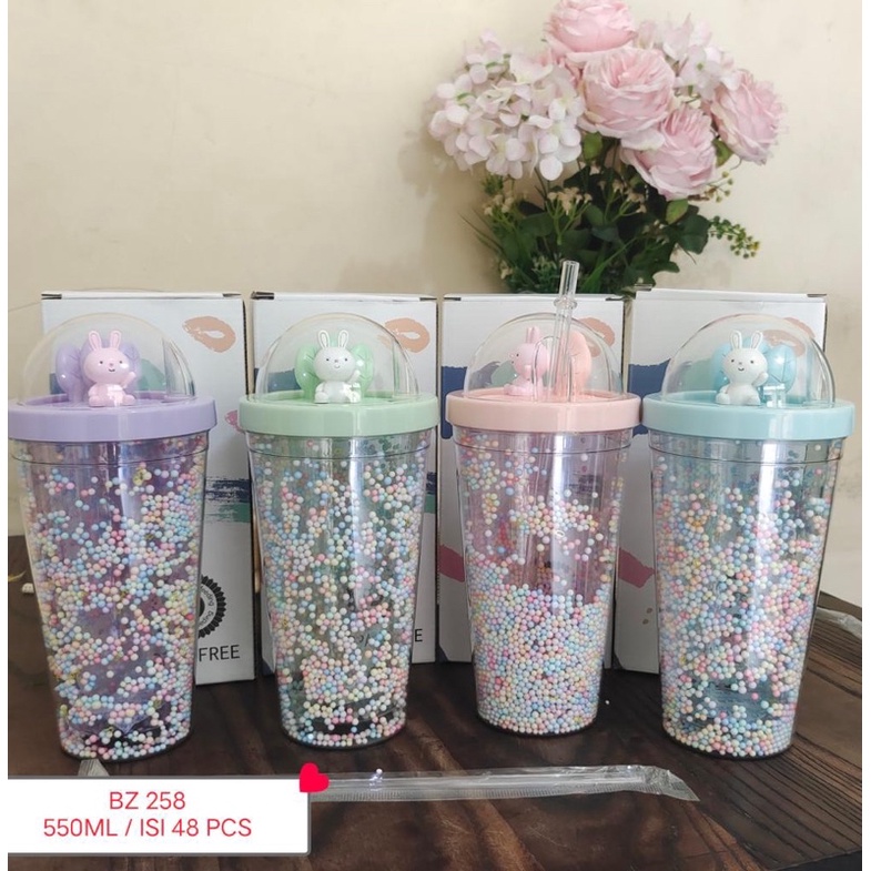 Jual JCO Tumbler Bubble Rabbit / Gelas Minum / Botol Minum Bubble Motif ...