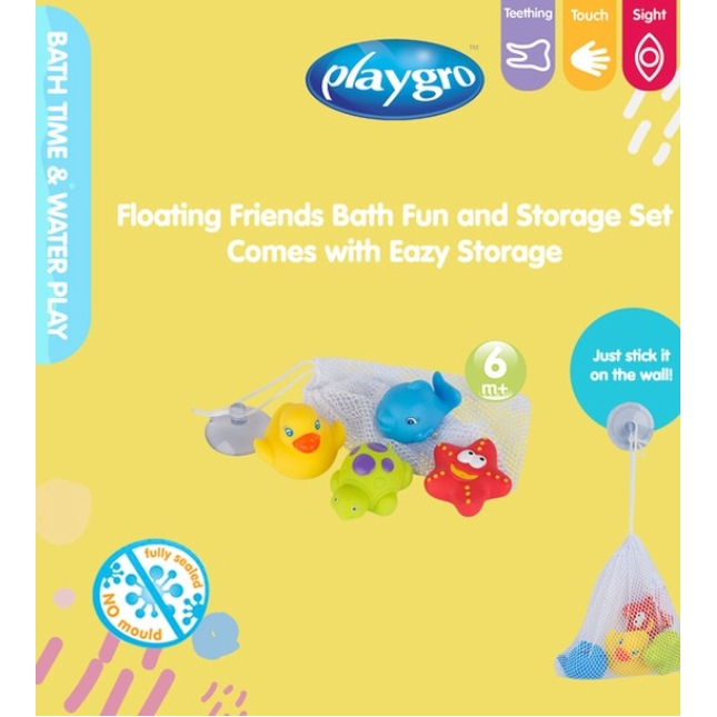 Jual MAI252 MAINAN MANDI PLAYGRO FLOATING FRIENDS BATH FUN AND STORAGE ...