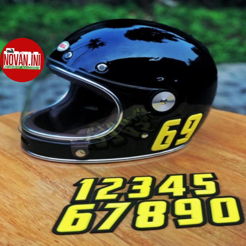 Jual Sticker Nomor Angka 3D Timbul Decal Karet Aksesoris Variasi Motor ...