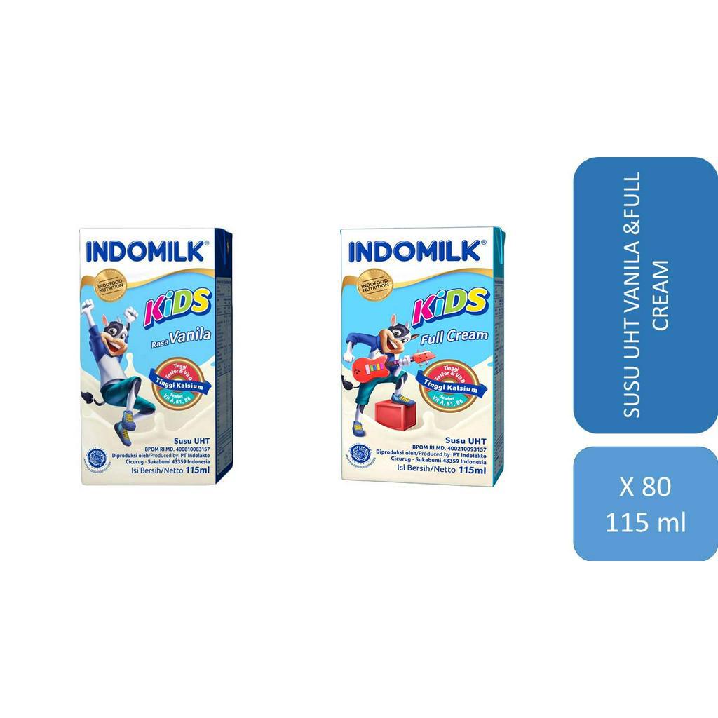 Jual Indomilk Susu UHT Kids Full Cream Plain 80 x 115mL | Shopee Indonesia