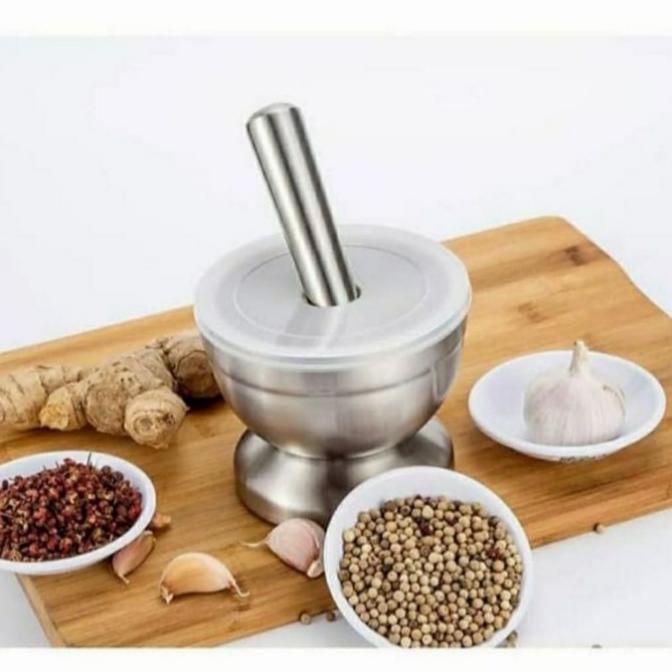 Jual COBEK/ALAT TUMBUK OBAT BUMBU/MORTAR STAINLESS | Shopee Indonesia