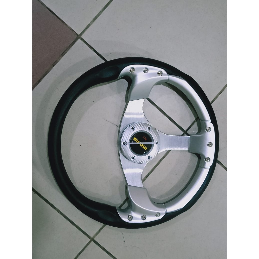Jual Setir - Stir - Steer Momo Racing Mobil - Silver (14 Inch - Cekung ...