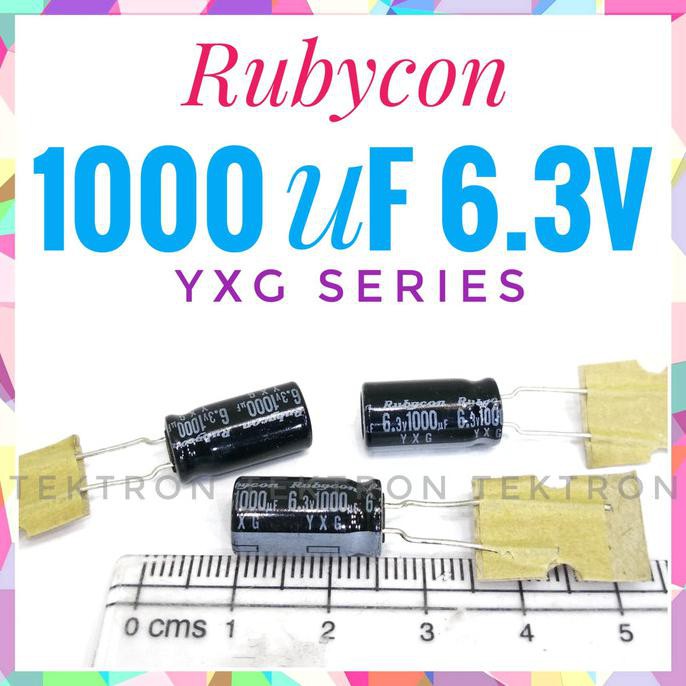 Jual Rubycon 1000uF 6.3V YXG series low impedance recap asli original ...