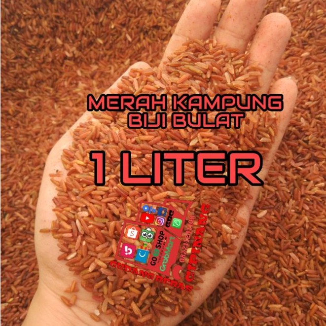Jual BERAS MERAH KAMPUNG BIJI BULAT PECAH KULIT 1 LITER UNTUK KESEHATAN ...