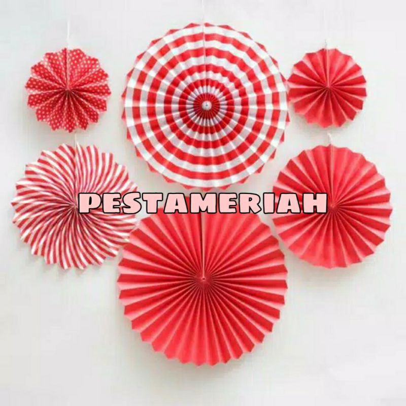 Jual PAPER FAN MERAH PUTIH /PAPER FAN SET / PAPER FAN PAKET DEKORASI ...