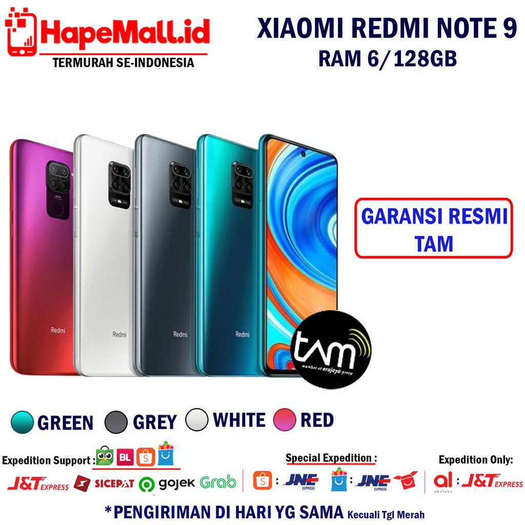 Jual XIAOMI REDMI NOTE 9 RAM 6-128GB GARANSI RESMI TAM TERMURAH ...