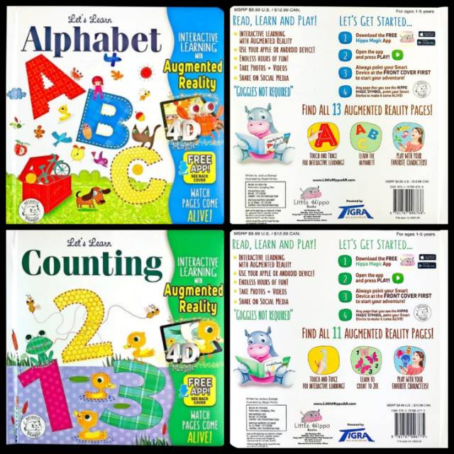 Jual Buku Augmented Reality Let's Learn Alphabet & Let's Learn Counting | Shopee Indonesia