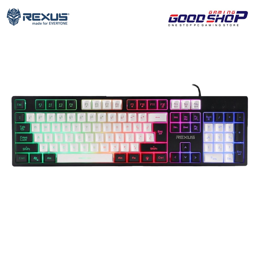 Jual Rexus Battlefire K9E Full Size Rainbow LED - Gaming Keyboard ...