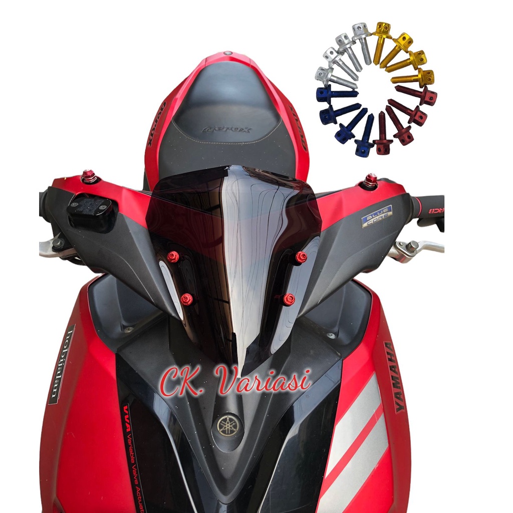 Jual VISOR AEROX 155 CONNECTED + BAUT SET WINDSHIELD AEROX 155 + BAUT ...