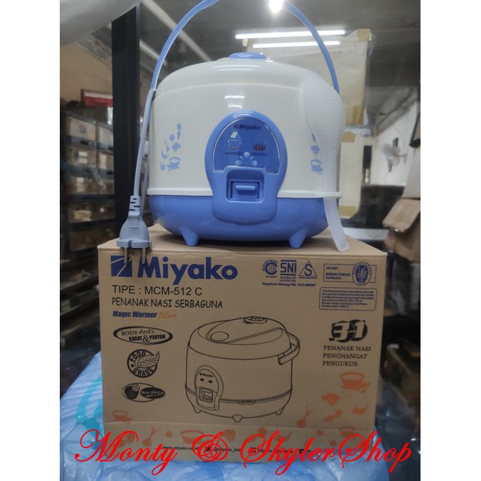 Jual Rice Cooker Miyako MCM-512 C 1.2 Liter Magic Com Miyako MCM 512C ...