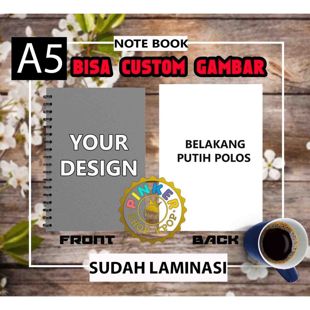 Jual Notes Custom A5 Plain/Polos / Notebook Spiral A5 Cover depan / Isi ...