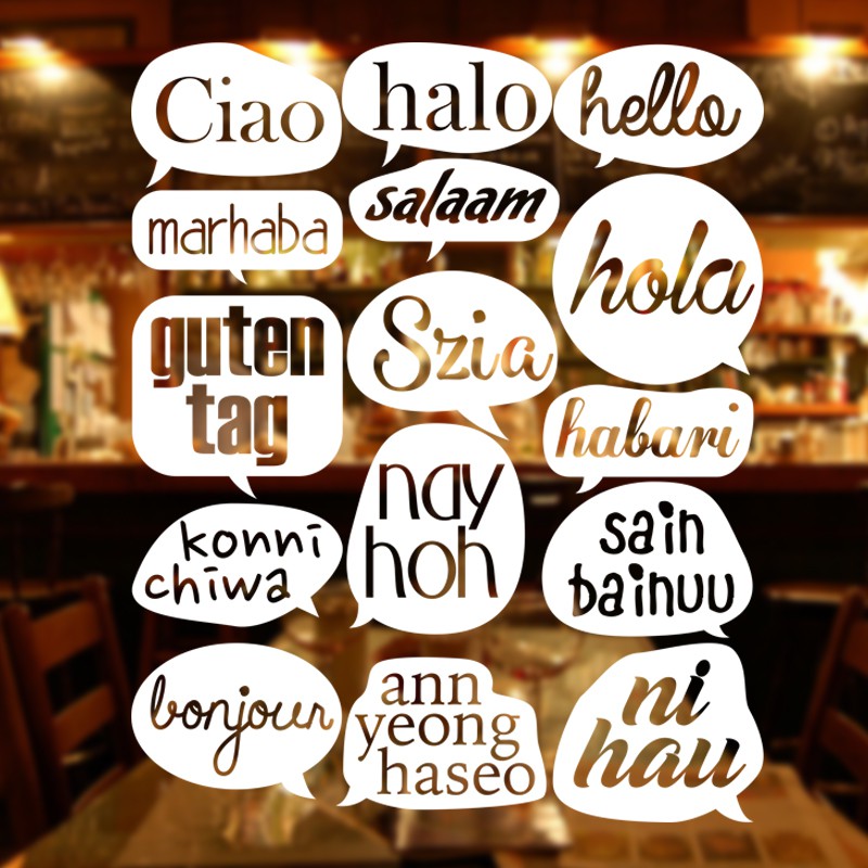 Jual Stiker Welcome Selamat Datang Multi Bahasa untuk Kaca dan Dinding ...