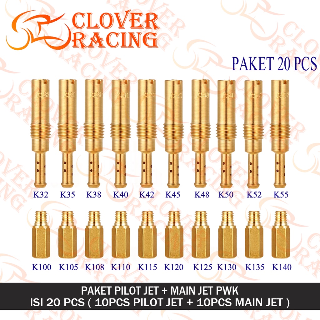 Jual [ BISA COD ] 20 PCS PAKET JET PWK PE FULLSET MAIN JET PILOT JET MAINJET SPUYER REPAIR KIT ...