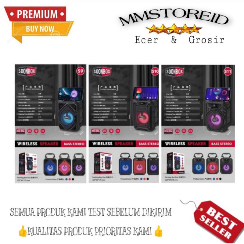 Jual MM - Speaker Extra Bass SOONBOX S9, S10, S11 Extra Bass / Speaker Bluetooth Full Bass ...