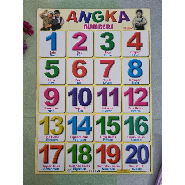 Jual Poster Edukasi Angka Huruf Islami Binatang | Shopee Indonesia