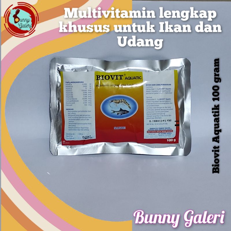 Jual BIOVIT AQUATIC 100 gram, Multivitamin untuk ikan dan udang ...