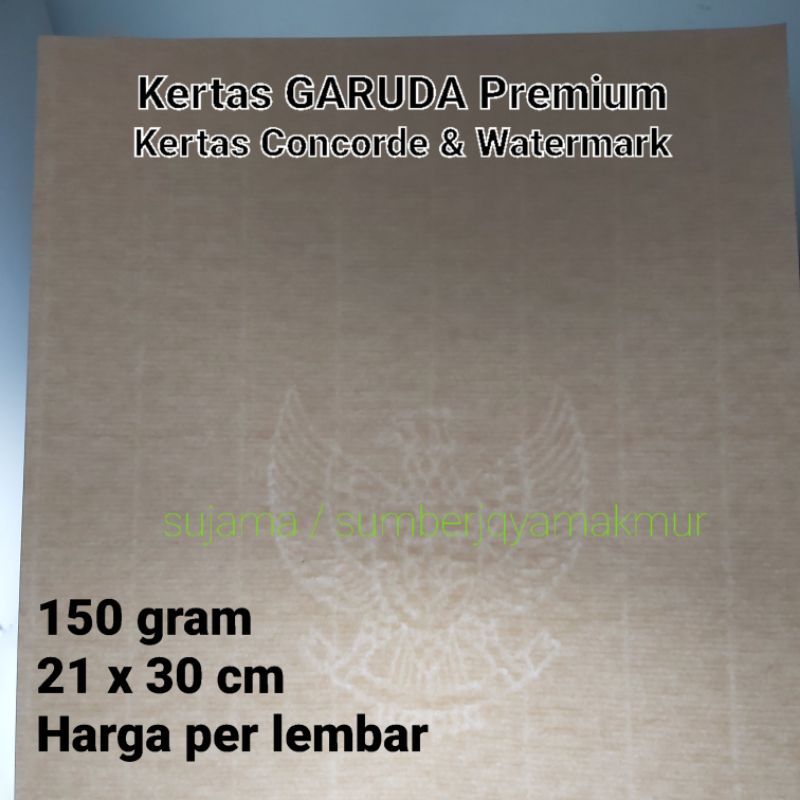 Jual Kertas Garuda Tunggal - Watermark Paper - Kertas Ijazah/Piagam ...