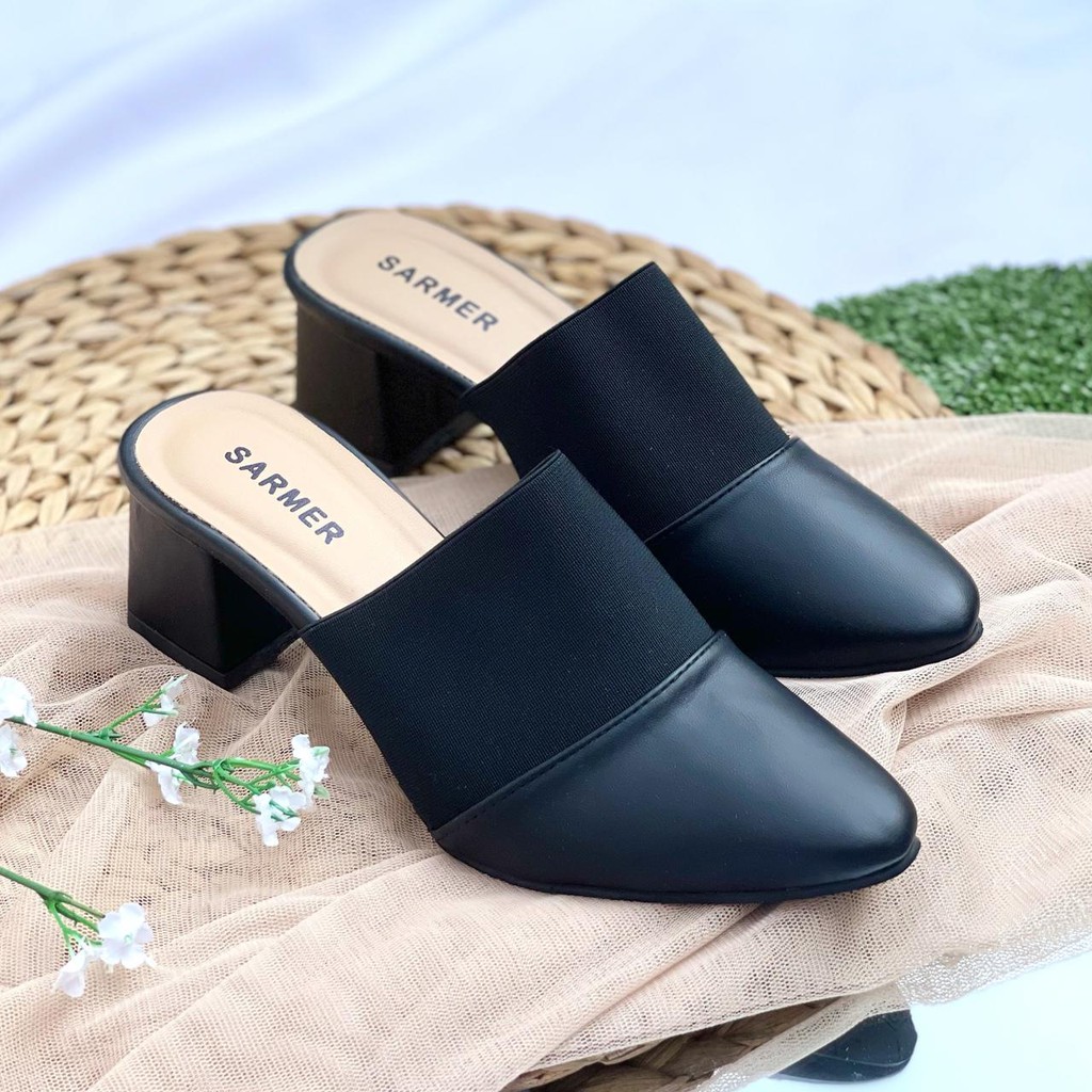Jual high heels SARMER MARVIN BLACK X6W9 Awet wisuda kondangan hak kaca ...
