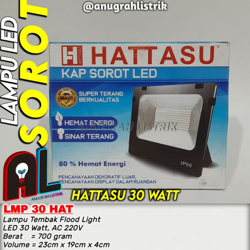 Jual [HATTASU 30 Watt] Kap Lampu Sorot / Tembak LED 30W Spot Light Flood | Shopee Indonesia
