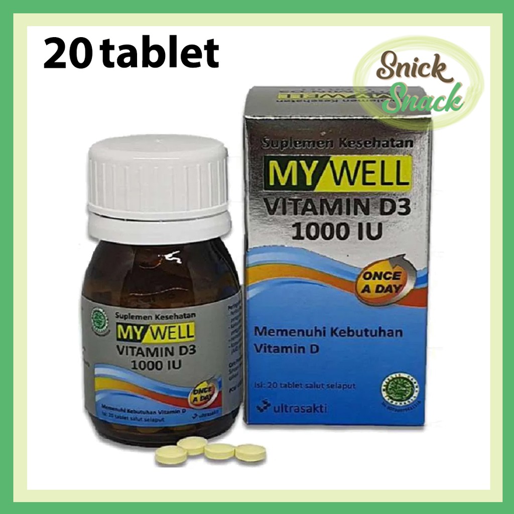 Jual MyWell Vitamin D3 1000 IU My Well Halal 20 tablet Suplemen ...