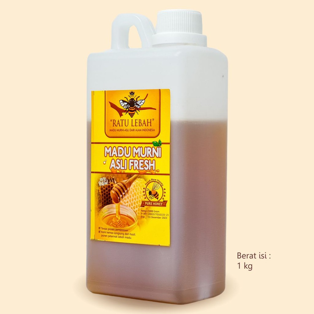 Jual Madu Murni Asli Fresh 1 kg Madu Mentah Raw Honey Natural Mellifera ...