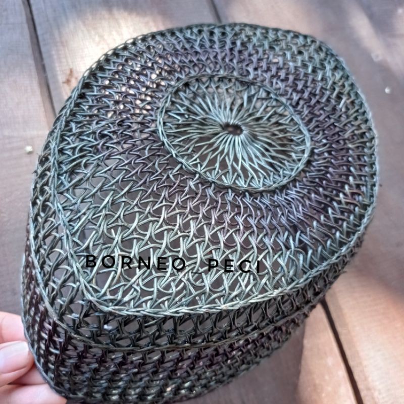 Jual peci rotan hijau kombinasi hitam, songkok kopiah kopyah khas ...